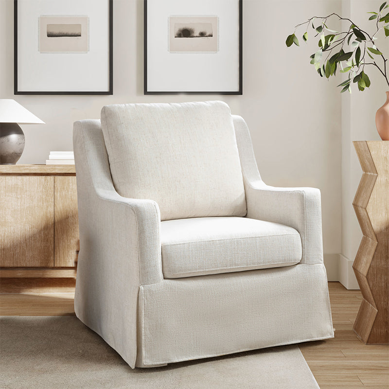 Stanley Glider Slipcovered Swivel Chair With Slope Arm - HULALA HOME