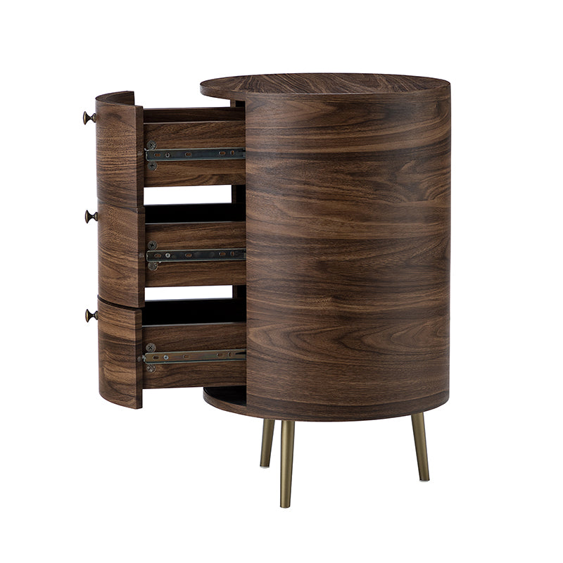 Etta 26'' Tall Drum 3 - Drawer End Table - Hulala Home