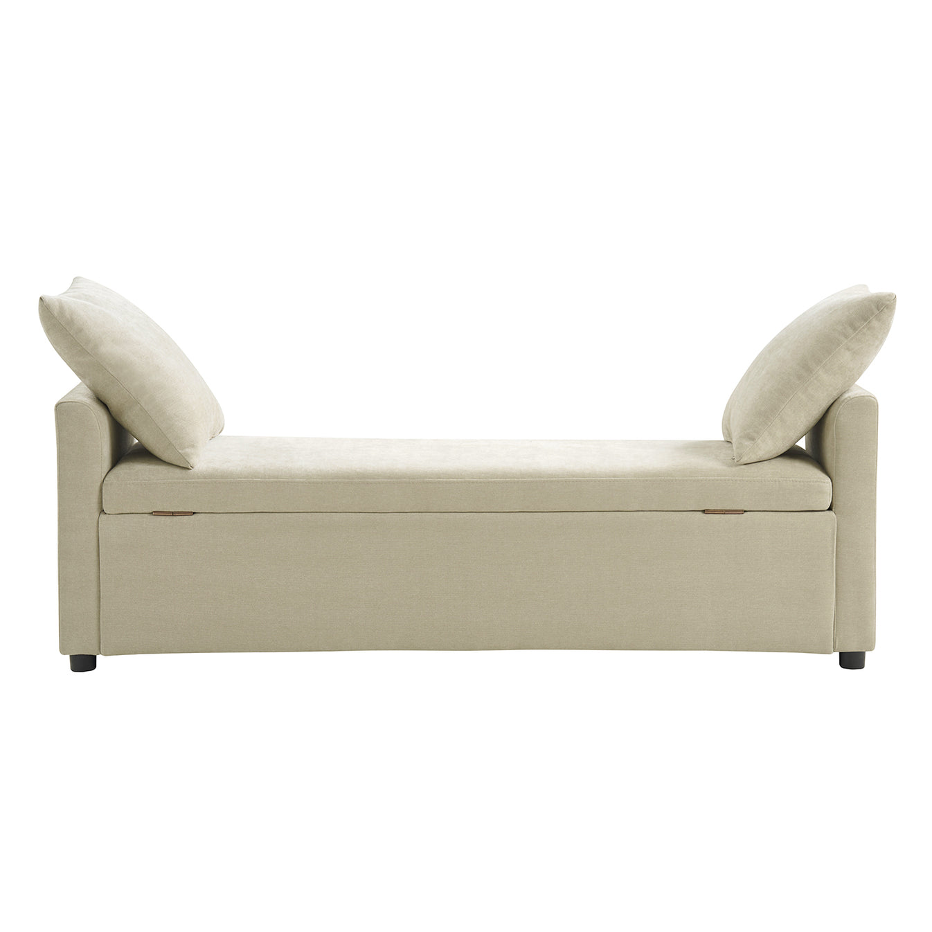 Benito 59.4" Wide End Of Bed Storage Couch Bench With Two Throw Pillows ...