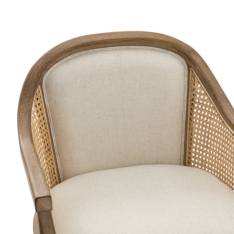 Audrey Task Accent Chair with Rattan Arms - Hulala Home