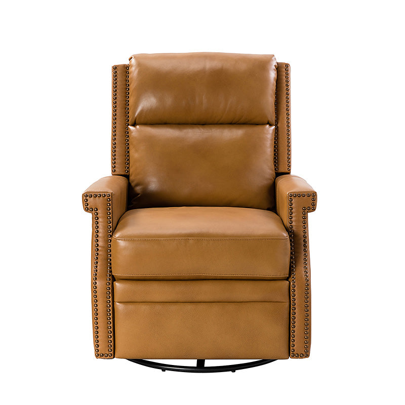 Canace Modern Genuine Leather Manual Glider Rocker Recliner- Hulala Home