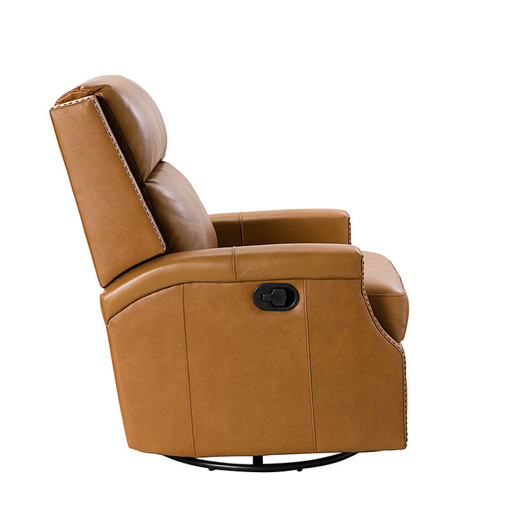 Canace Modern Genuine Leather Manual Glider Rocker Recliner- Hulala Home