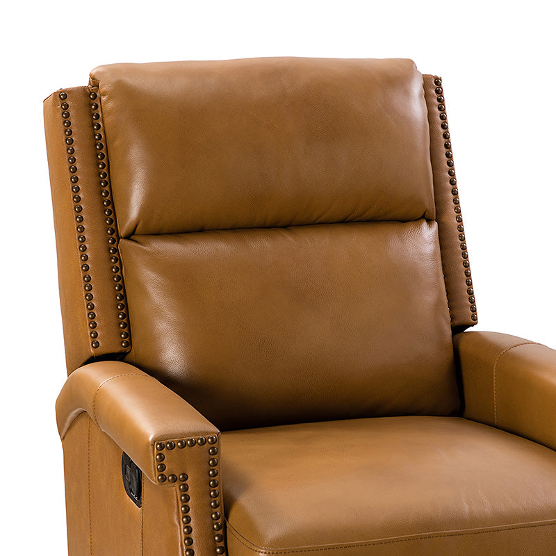 Canace Modern Genuine Leather Manual Glider Rocker Recliner- Hulala Home