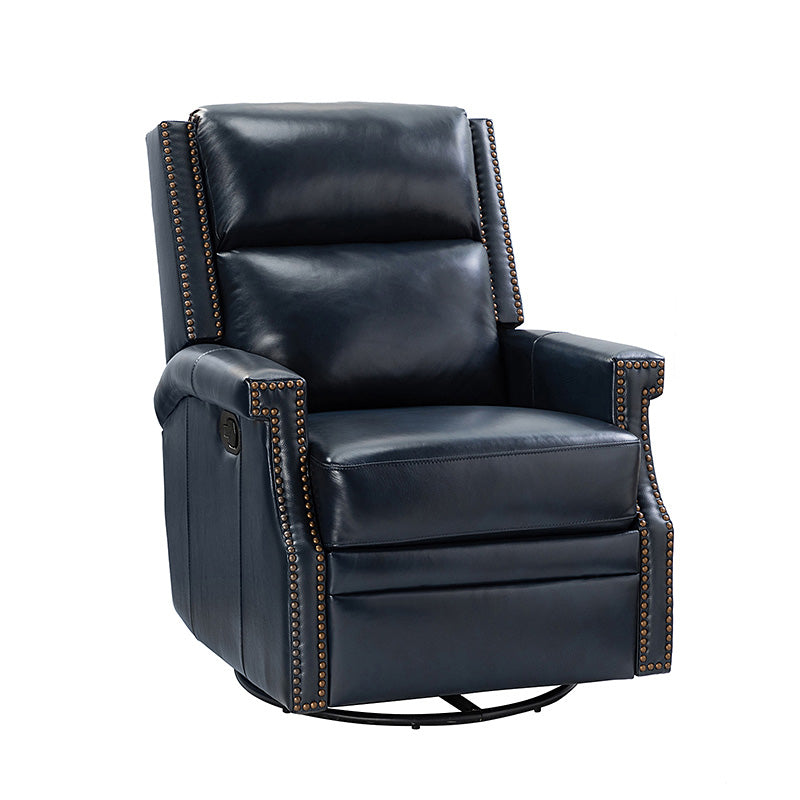 Canace Modern Genuine Leather Manual Glider Rocker Recliner- Hulala Home
