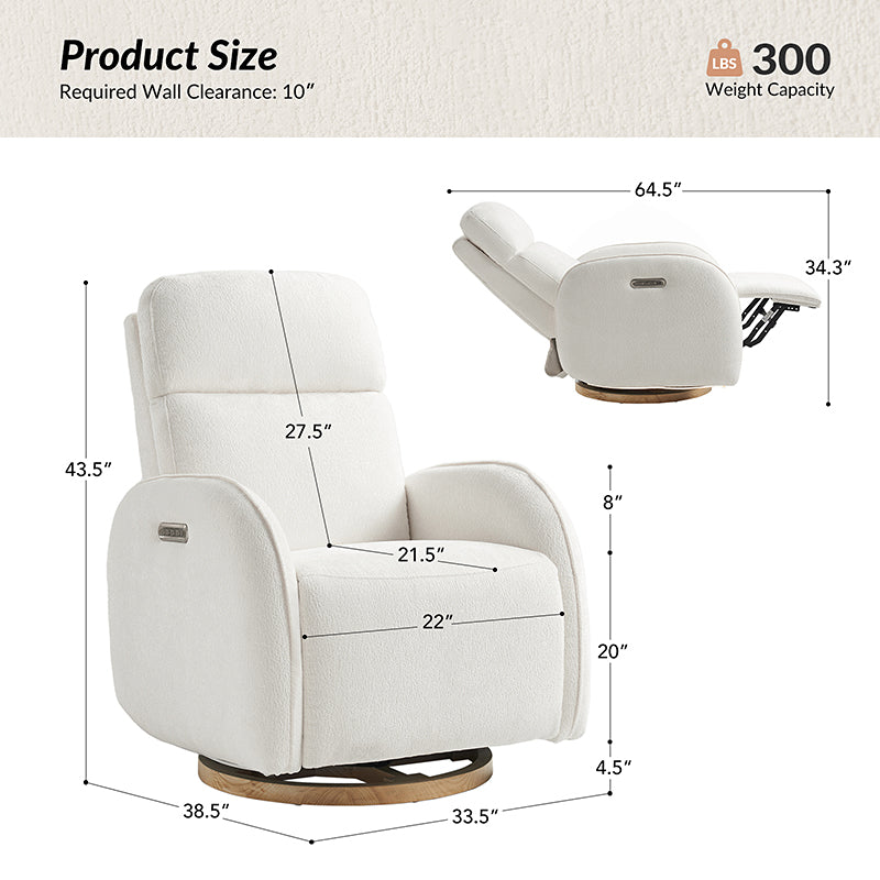 Cuddle Electric Nursery Swivel Chair - NurseryNook By Hulala Home