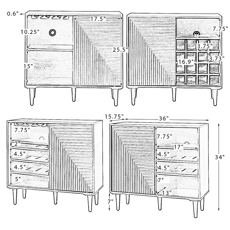 Archie 34" Tall 2 Door Accent Multifunction Cabinet with Adjustable ...