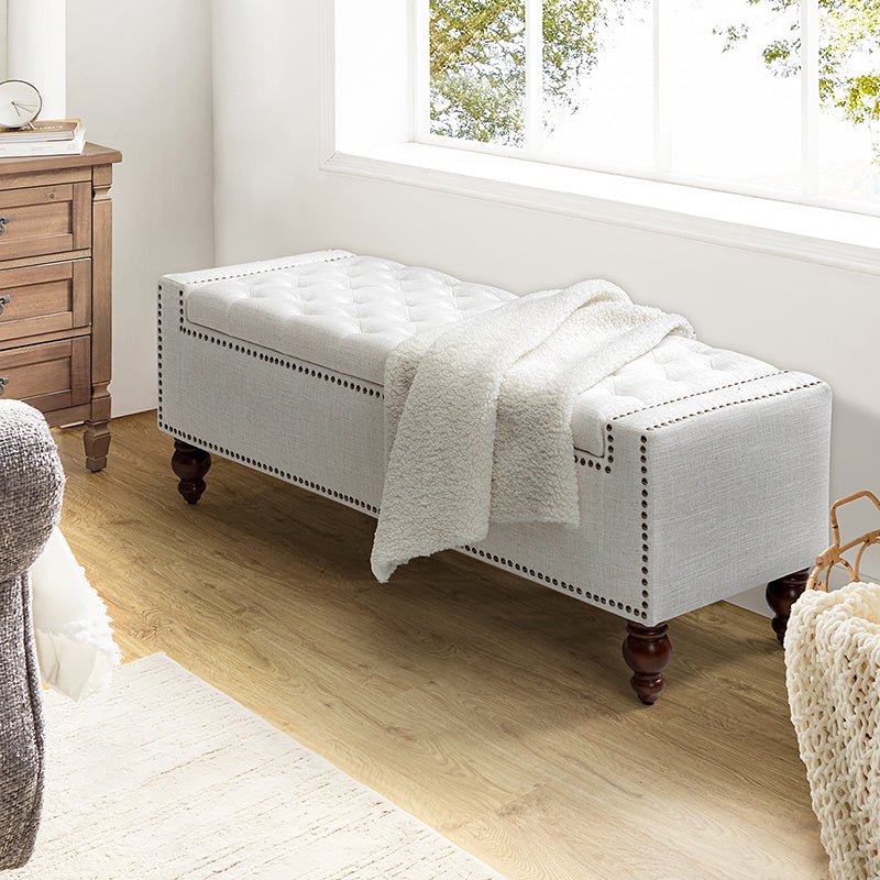 Eugen Upholstered Flip Top Storage Bench - HULALA HOME