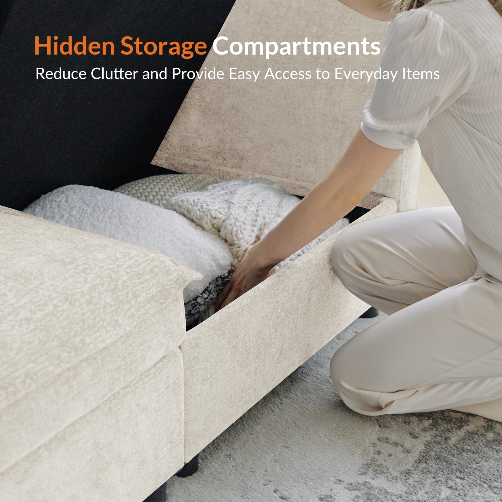 Victoria 8-Seater Soft Sectional Sofa with Storage - Hulala Home