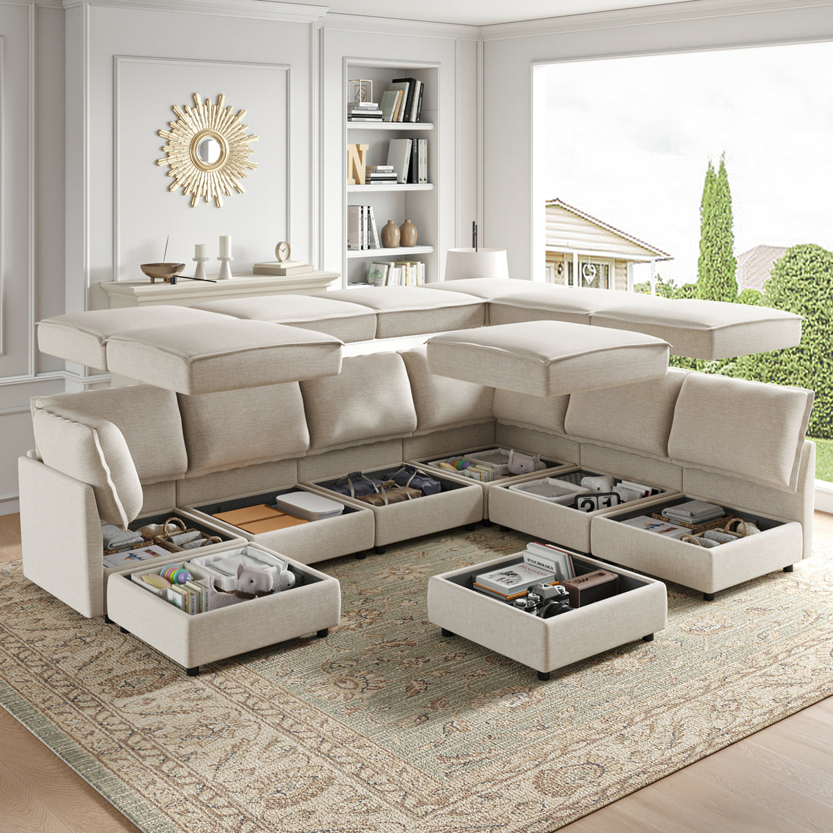 Harmetrix Oversized Soft Sectional Couch with Storage - HULALA HOME