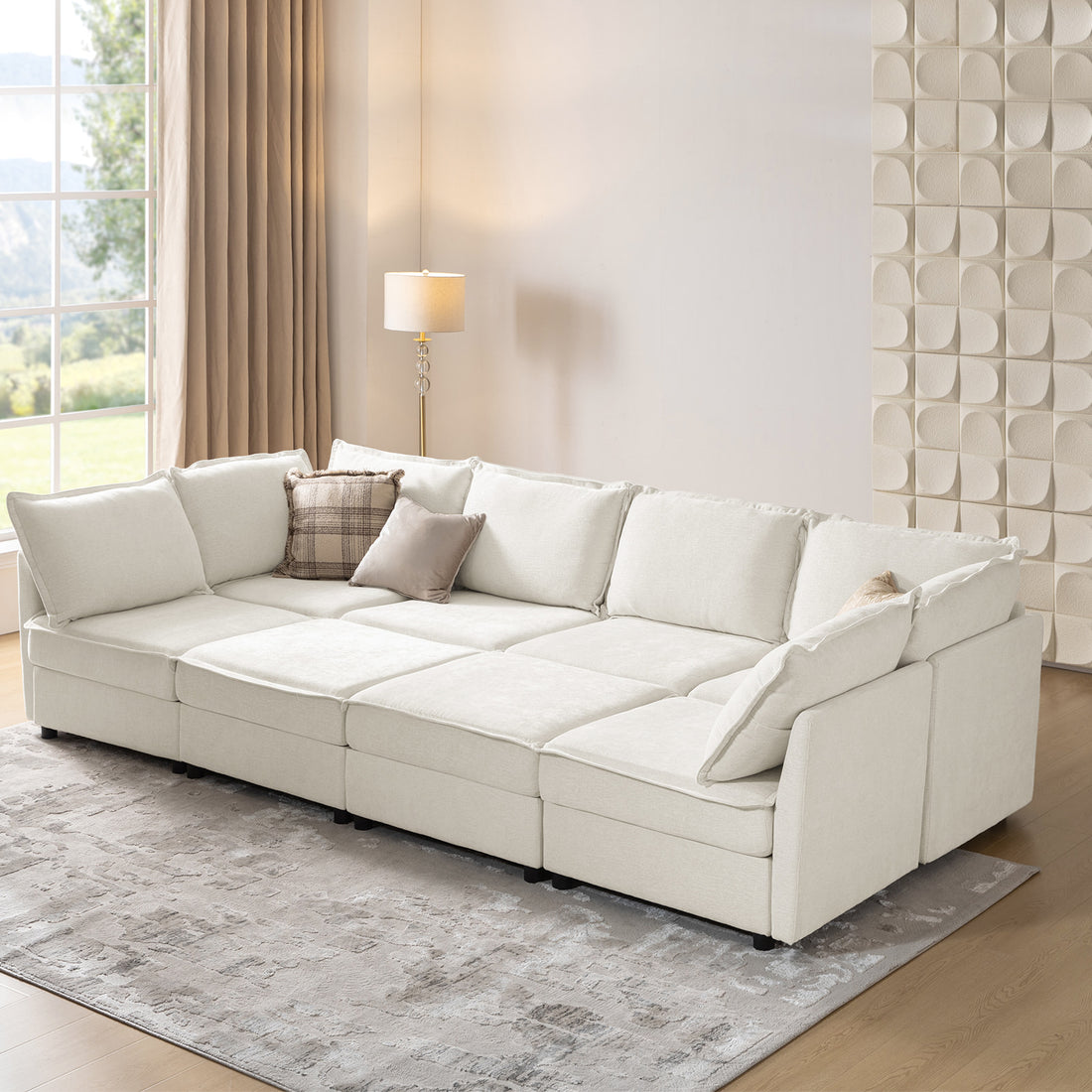 Harmetrix 8-Seater Soft Sectional Couch with Storage - HULALA HOME
