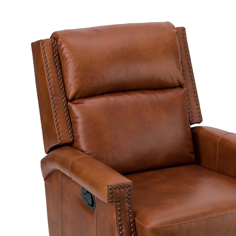 Canace Modern Genuine Leather Manual Glider Rocker Recliner- Hulala Home